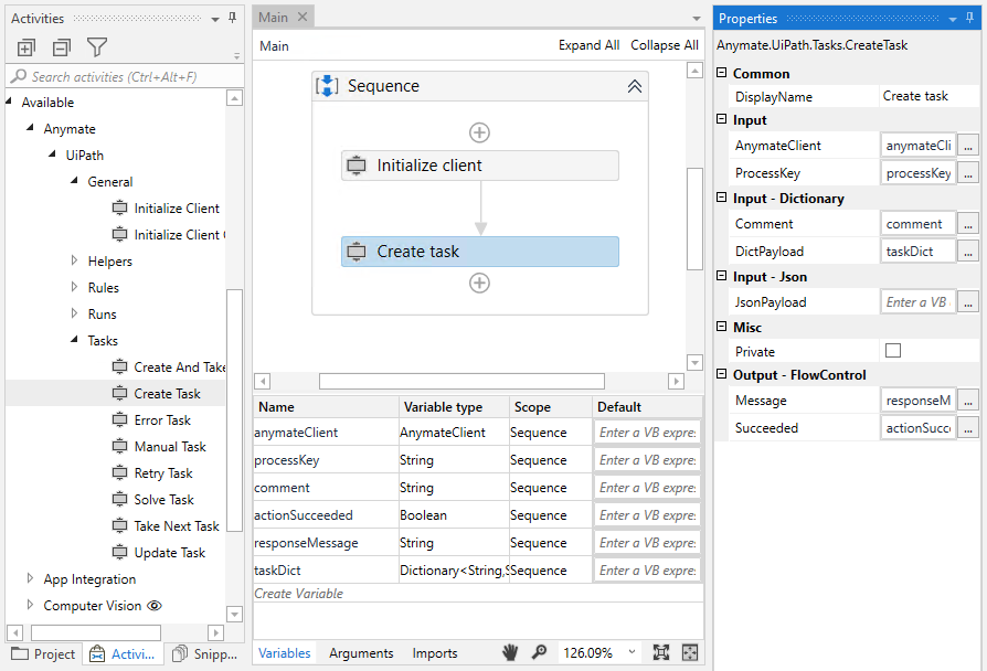 Create Task - Anymate Documentation